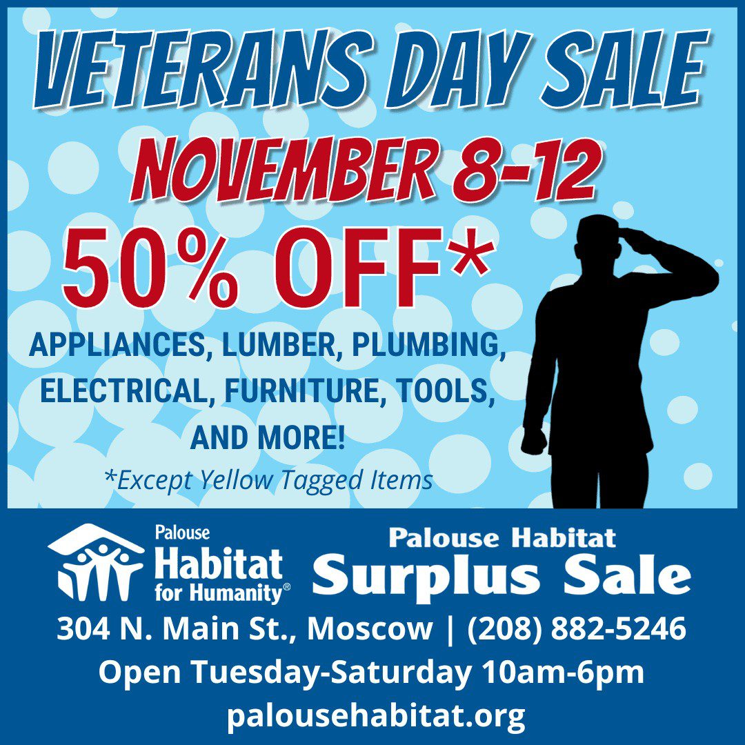 Veterans Day Sale 2022 - Palouse Habitat for Humanity