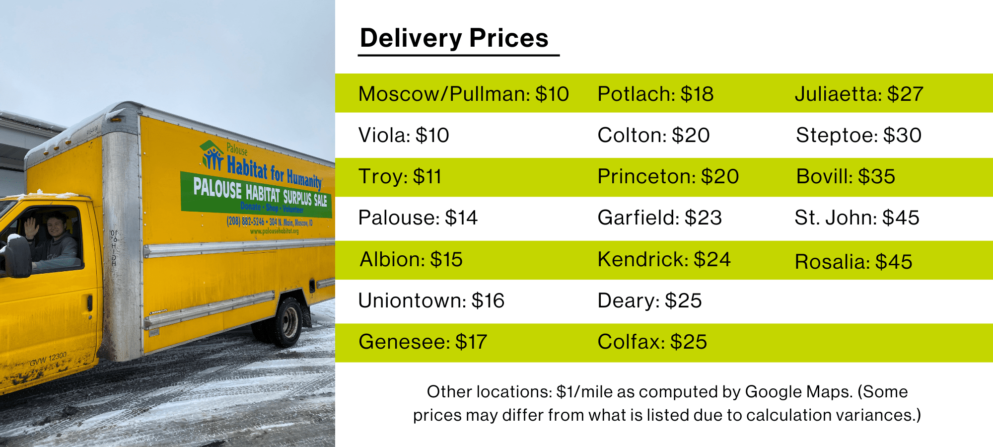Delivery Prices-2 - Palouse Habitat for Humanity