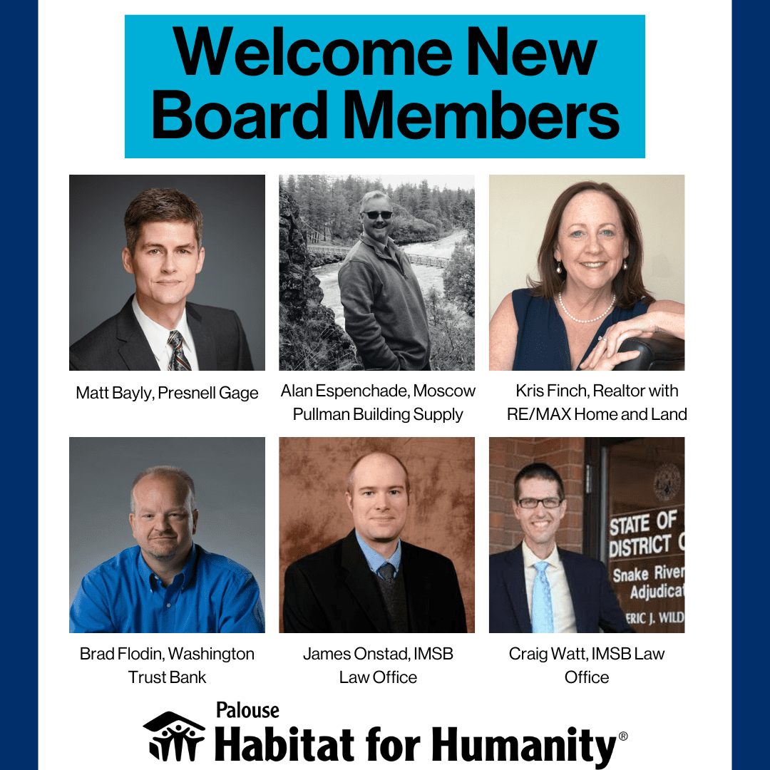 Welcome New Board Members - Palouse Habitat for Humanity