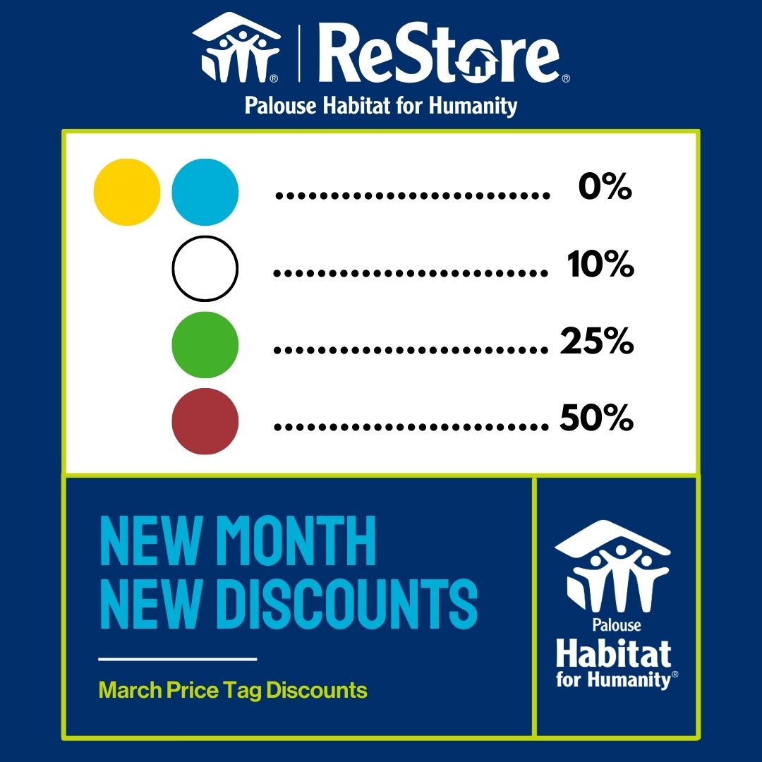 March Discounts - Palouse Habitat for Humanity