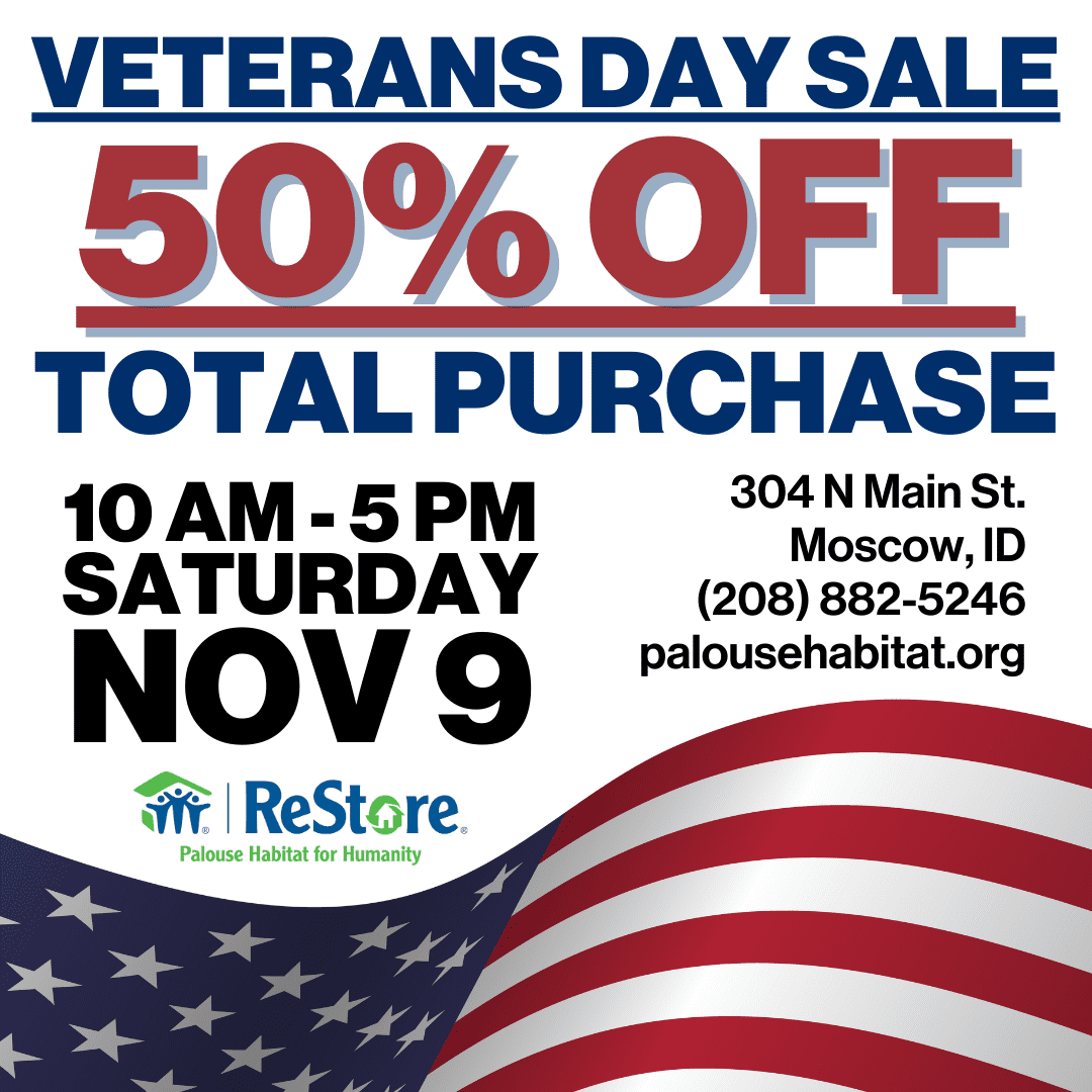 Veterans Day Sale - Palouse Habitat for Humanity